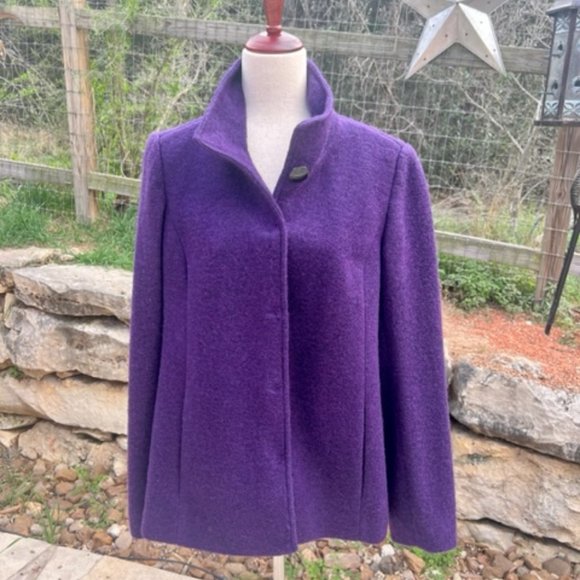 Lands' End | Jackets & Coats | Purple Wool Coat | Poshmark
